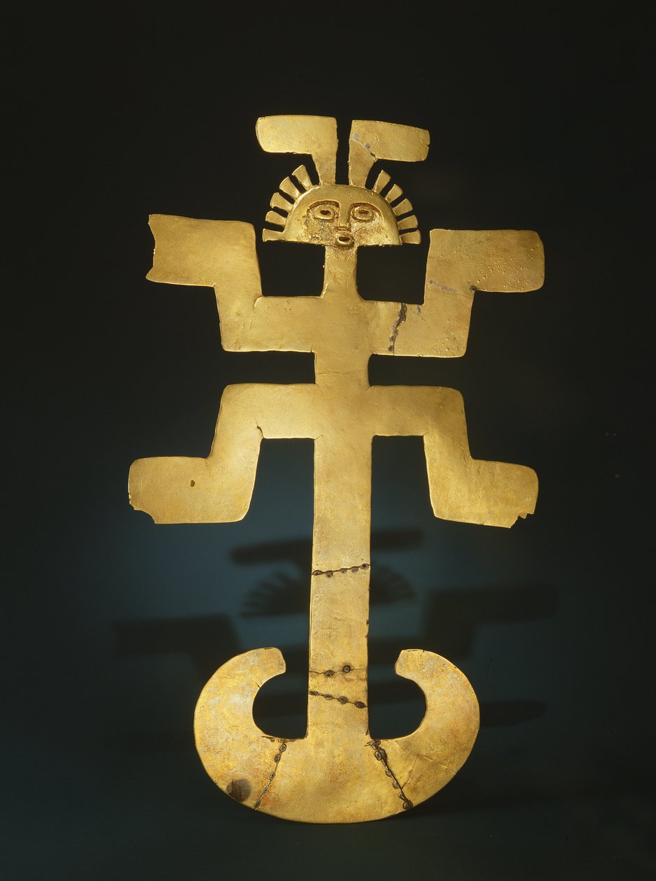 Pectoral de tumbaga fundido, estilo Tolima